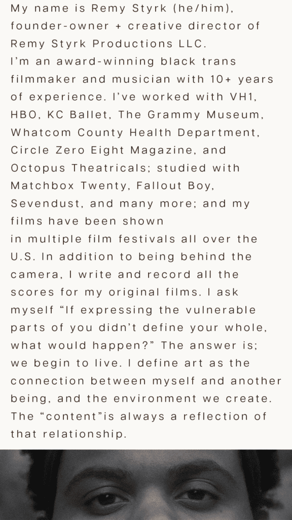 Remy Styrk | Filmmaker + Musician